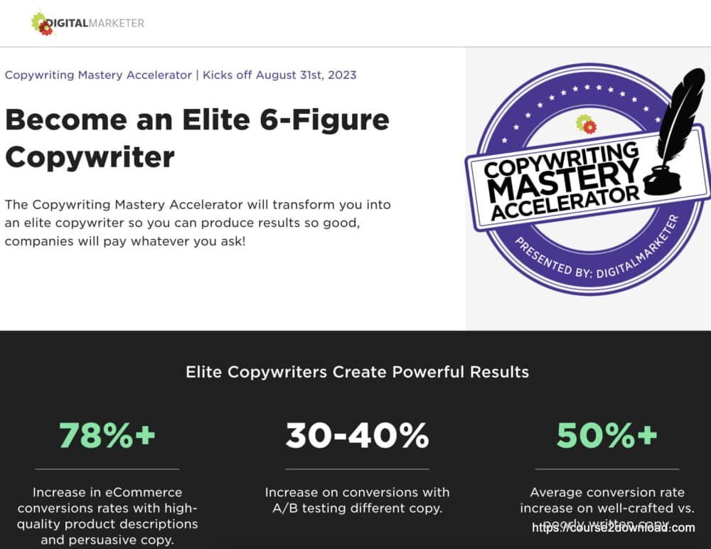 Digital Marketer – The Copywriting Mastery Accelerator » Course2download